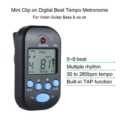 M50 Mini Metronome Professional Clip-on LCD Digital Rhythm M