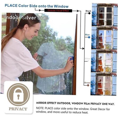 One Way Mirror Window Privacy Film DaytKime Anti UV Sun Bloc