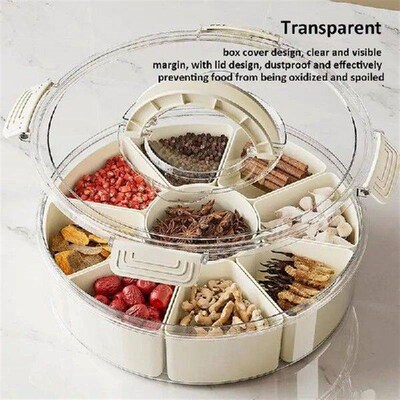 8 Grids Seasoning Storage Box  Divided Serving Tray with