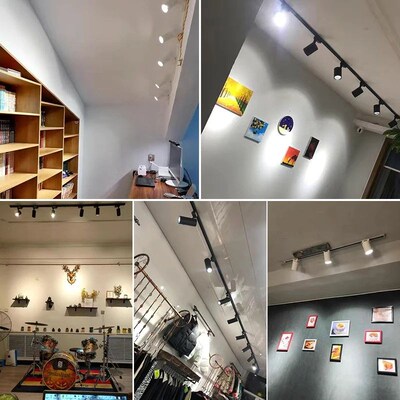 Track Light LED Ceiling Spot Lights COB Full Set 220V Rail L