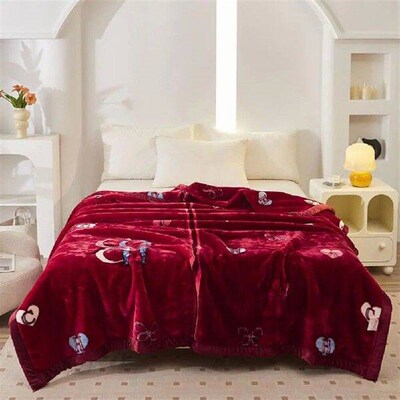 Double-layered Throw Luxurious Double-layered Floral Print