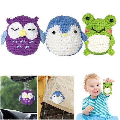 3Pcs Animal Crochet Kits with Detailed Tutorials Complete