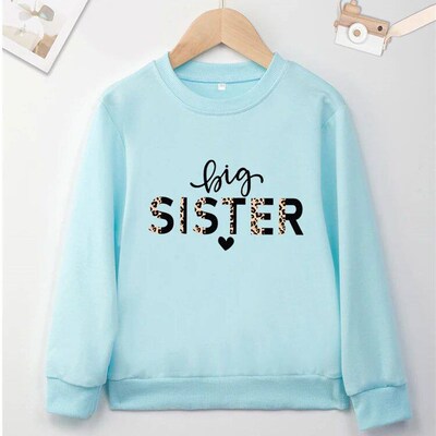 Blue Sweatshirt Kids Comfy  Four SeaosnsHot Sell Print Big S