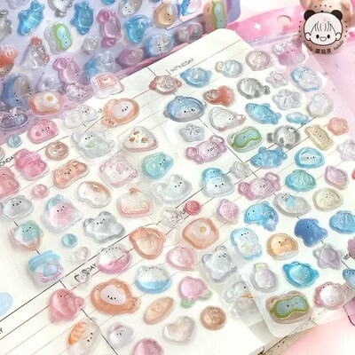 Sweet Cartoon Jelly Scrapbook Journal Sticker Stereo Cute Oc