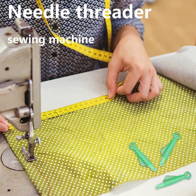Mini Sewing Machine Needle Threader With Hook Plastic Needle