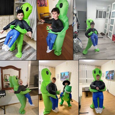 Kostum Cosplay Alien tiup anak-anak dewasa kostum Cos Hallow