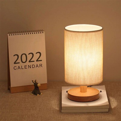 USB Bedside Lamp Night Lights Table Lamp For Bedroom Wooden