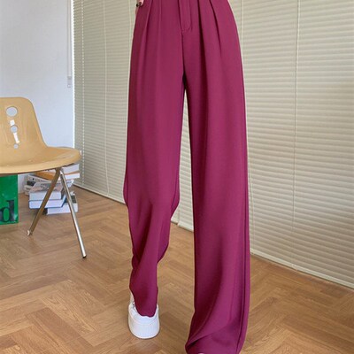Woman Pant Suits Korean Style Elegant Straight Summer Pants