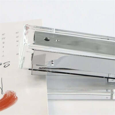 Office AccessoriesTransparent Silver Stapler Acrylic Body Me