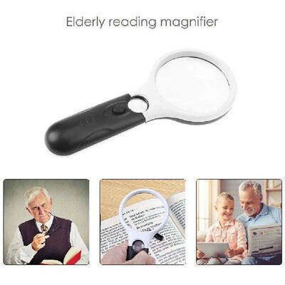45X Lighted Magnifier with 3 LED Light Magnifying Glass