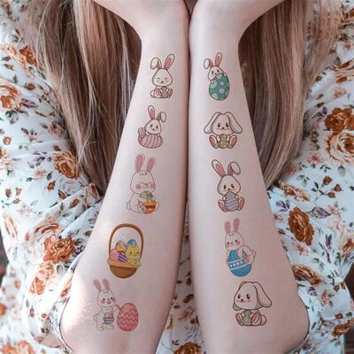 10 Sheets (120 Patterns), Cartoon Easter Temporary Tattoo St