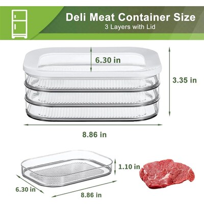 Meat Container for Fridge Bacon Lunch Meat Container for Ref