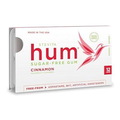 Stevita Hum, Cinnamon - Sugar-Free Gum - 12 Pieces, Pack