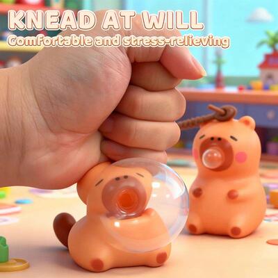 Capybara Pinch Toy Squeeze Blowing Bubble Funny Stress-relie