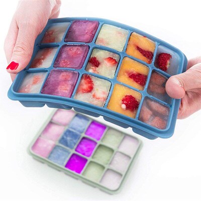Silicone Ice Cube Tray with Lid Ice Molds Cocktail Whiskey