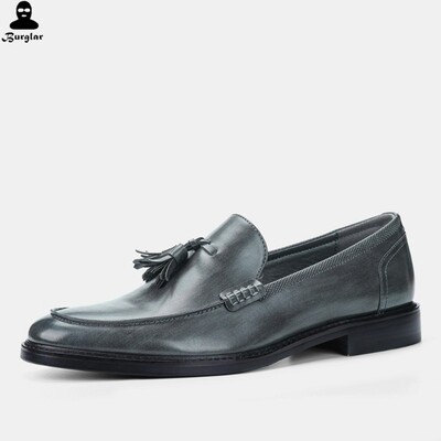 Men casual shoes leather loafers business dress formal shoes