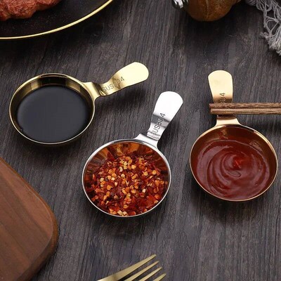 2pcs 304 Stainless Steel Korean Sauce Spoon Hangable Chopsti
