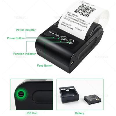 Mini Portable Printer Thermal Wireless Receipt 58mm Bluetoot