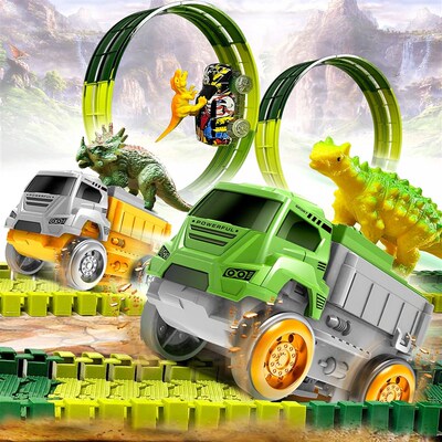 Children Electric Track Toy Car Dinosaur Car Kids Educationa