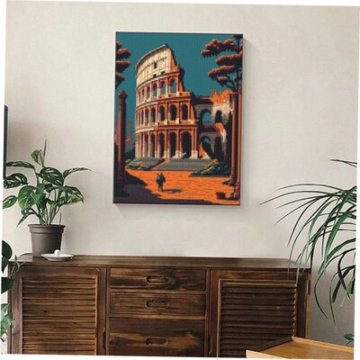 5D Diy Diamond Painting City Pixel Art Picture Full Diamond
