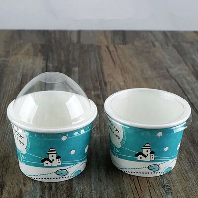 50PCS Paper Cups Birthday Party Favors Dessert Cup With Lid