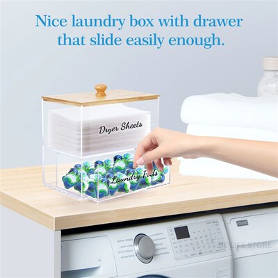 Double Layer Acrylic Storage Box with Bamboo Lid Dryer Sheet