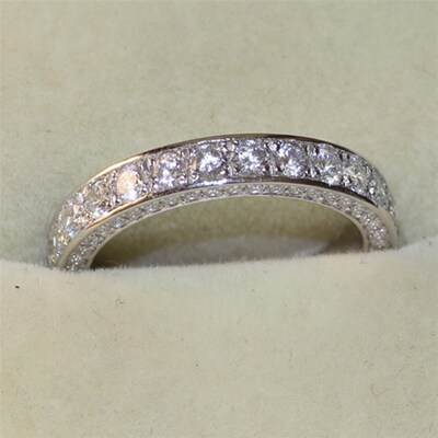 Huitan Simple Women Wedding Party Finger Rings Dazzling Cubi