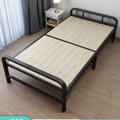 Folding single double simple iron frame lunch break bed