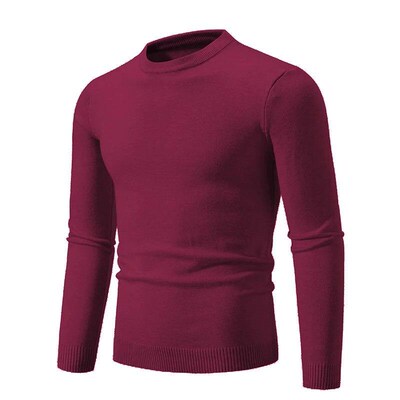 Autumn Mens Knitwear Thin Basic Elastic Slim Fit Inner Laye