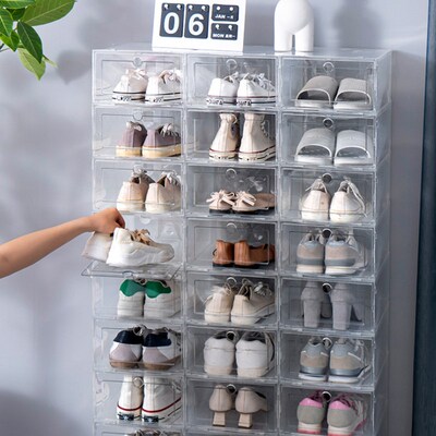 6pcs shoe cabinet High light transmission Transparent slippe