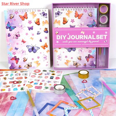 DIY JOURNAL SET Diary scrapbook stickers diy ledger gift set