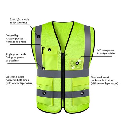 High Visibility Reflective Safety Vest Adjustable Reflective