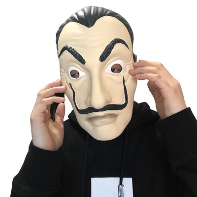 La Casa De Papel Mask Salvador Dali Latex Cosplay Mask Hallo