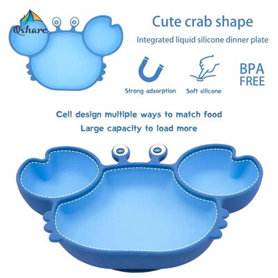 Qshare Baby Silicone Dishes Childrens Tableware Plate Baby