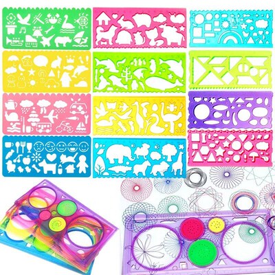 Drawing Stencils Set Baby Arts Crafts Painting Model Rulers