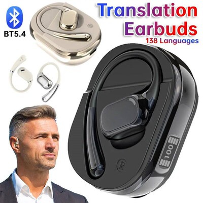 138 Languages Translation Earbuds Wireless BT 5.4 Real Time