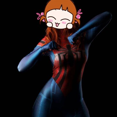 Pakaian Kostum Cosplay Spiderman Wanita Perempuan Halloween