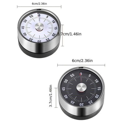1Pc Stainless Steel Mechanical Timers Mini Cooking Baking Ti