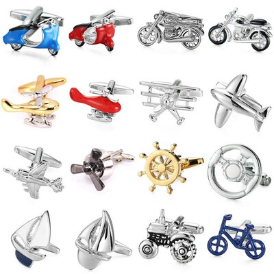 Frame Cute High Quality Cufflinks Ship Anchor Aircraft Ship
