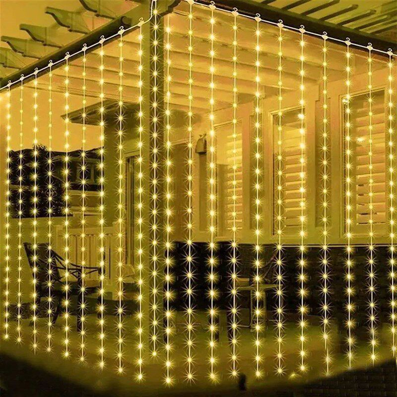 3/6M Outdoor Solar Curtain Light String Lights Garden Yard P