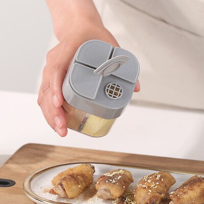 4 In 1 Spice Salt Pepper Shakers Transparent Seasoning Jar C