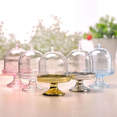 New Transparent Plastic Candy Box Mini Cake Stand Cupcake Bo