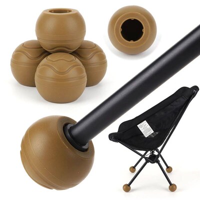 4Pcs Camping Chair Leg Caps Rubber Chair Stabilizing Ball Fe