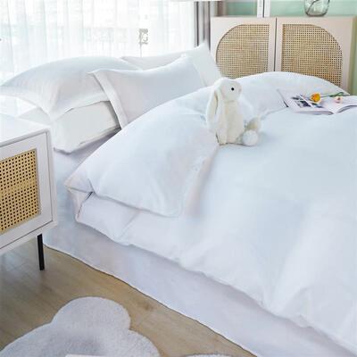 4pc white bedsheet set bed sheet quilt duvet cover sets床单
