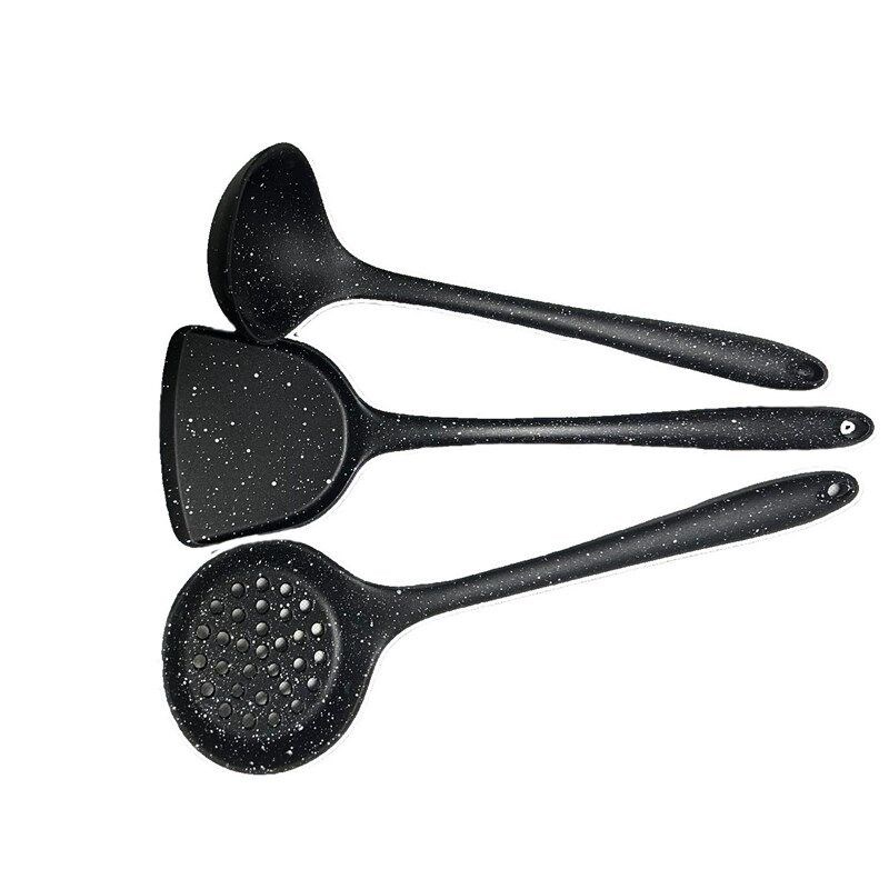 Silicone Kitchenware Set Spotty Spatula Soup Ladle Skimmer B