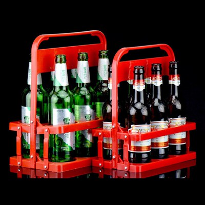 Folding Beer Basket Plastic Wine Rack 6 Slots Portable Beer