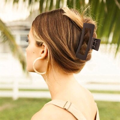 3/4PCS Women Girls Hair Claws Clips Black Cofee Large Claw C