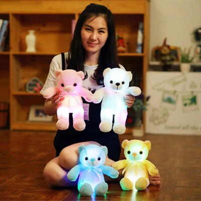 32-75cm Luminous Creative Light Up LED Teddy Bear Stuffed An