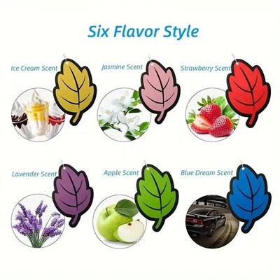 6/12pcs Leaf Shape Car Air Freshener Natural Scented Tea Pap
