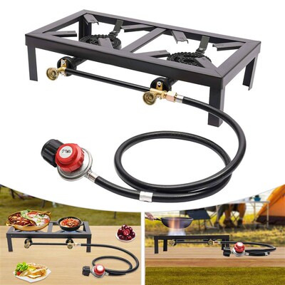 Portable Camping Gas Stove Outdoor Double Burner BBQ Picnic